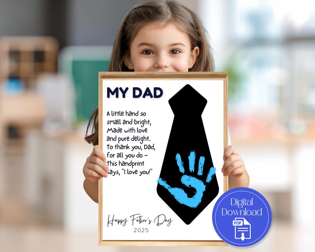 Father's Day Handprint Art: DIY Poem Gift (printable PDF - Etsy
