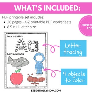 Pre K Alphabet Color and Trace Worksheets, ABC Tracing Coloring Pages ...