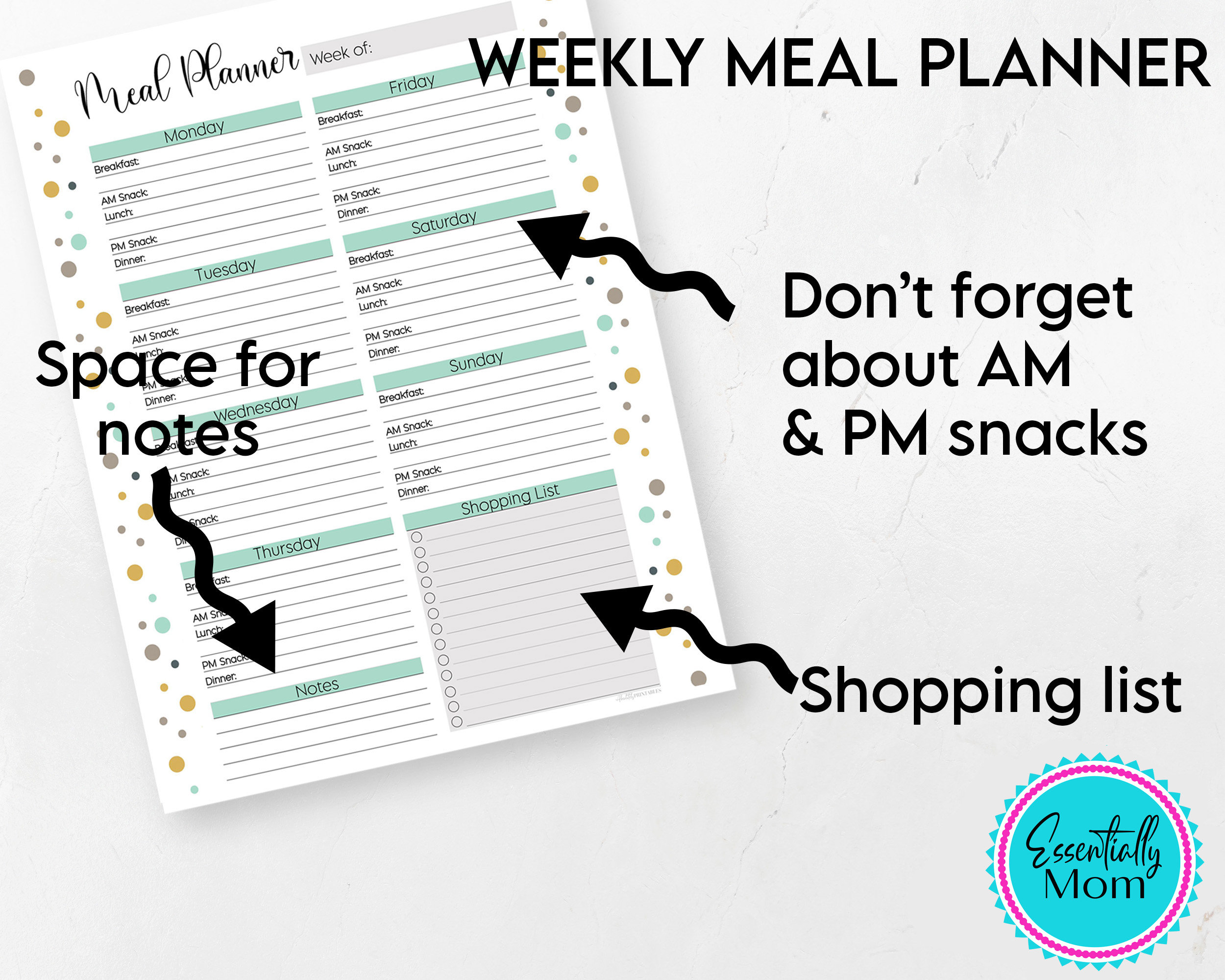 Polka Dot Planner BUNDLE Printable PDF Daily Planner - Etsy