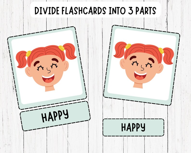 Emotions Flashcards & Coloring Pages: Montessori Learning (printable ...