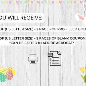 Easter Egg Coupons Printable | Easter Egg Tokens | Easter Egg Stuffers | Easter Egg Fillers ...