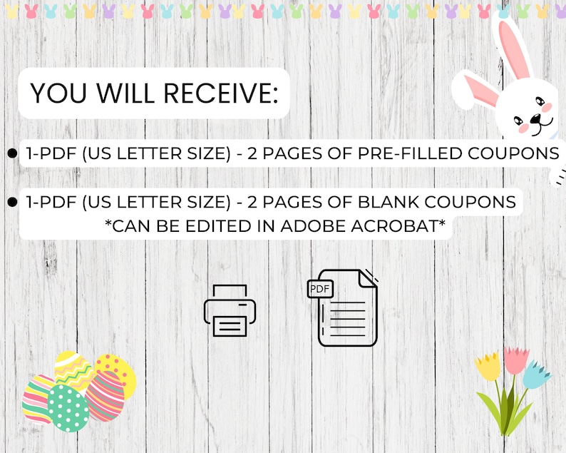 Easter Egg Coupons Printable | Easter Egg Tokens | Easter Egg Stuffers ...