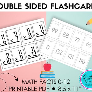 Printable Multiplication Flash Cards 0-12, Downloadable Multiplication ...