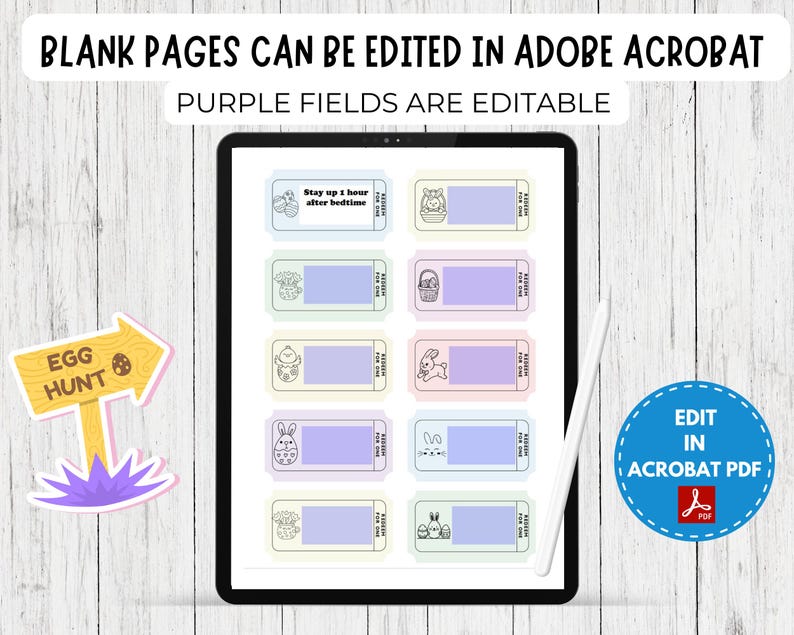 Easter Egg Coupons Printable | Easter Egg Tokens | Easter Egg Stuffers | Easter Egg Fillers ...