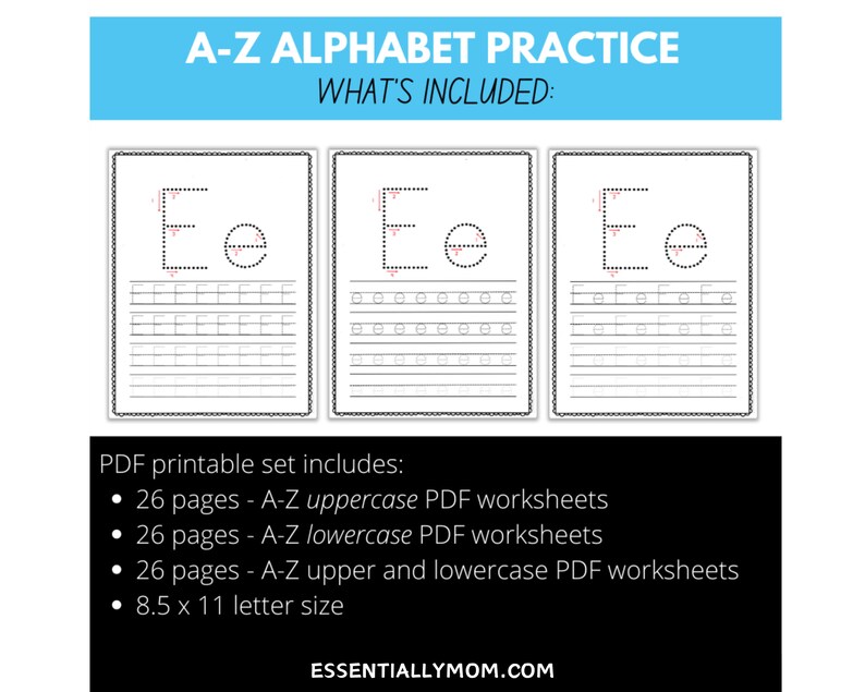 Alphabet Letter Tracing, Kindergarden Handwriting Practice, Uppercase ...