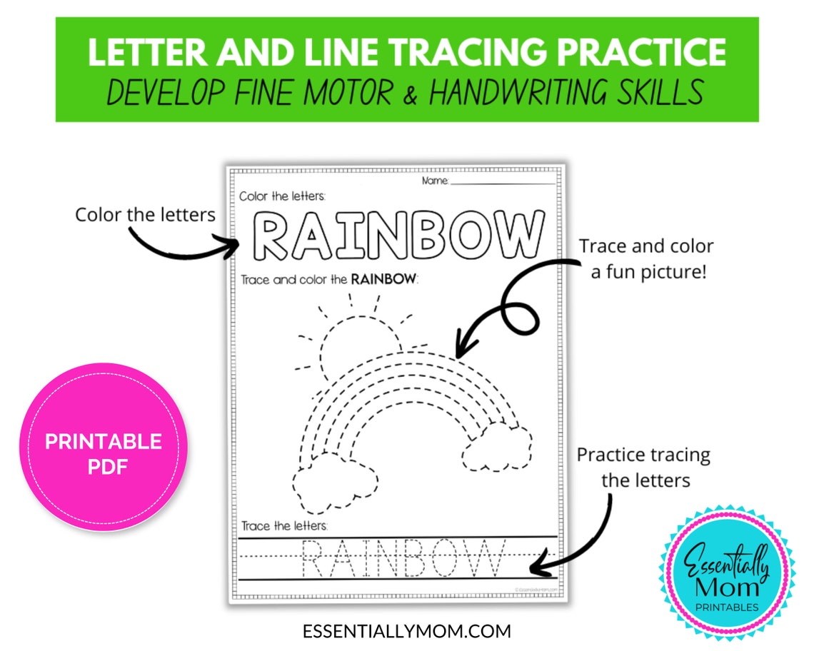 Springtime Trace and Coloring Pages, Spring Coloring Page Kids ...