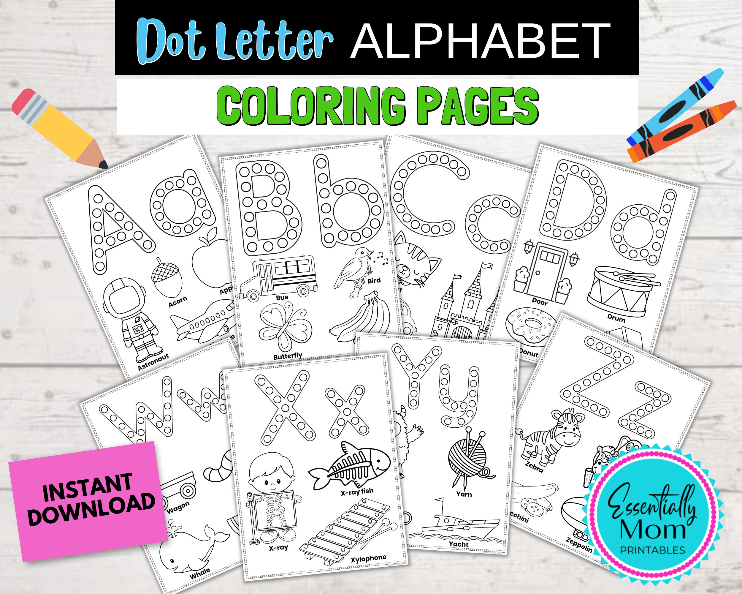 Alphabet Dot Marker Coloring Pages, Dot Letter Coloring Pages, ABC ...