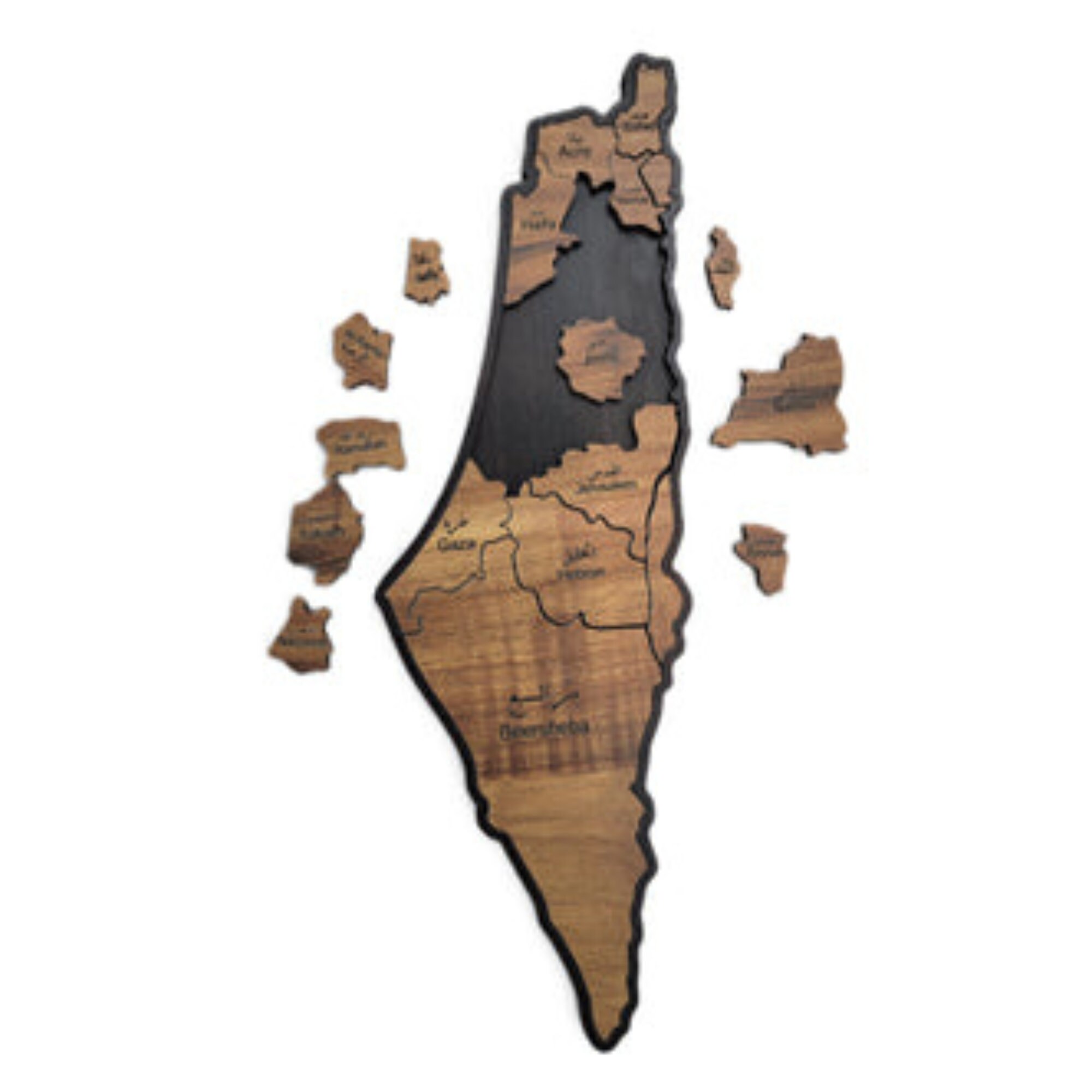 Palestine Map Puzzle Game, Palestine Wooden Map, Handmade Puzzle ...