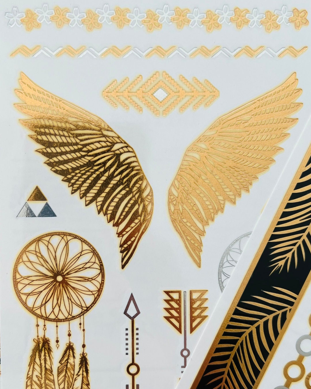 Metallic Gold & Silver Temporary Tattoos 5 Sheets Summer - Etsy