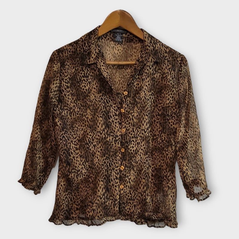 Y2k Leopard Print Tops - Etsy