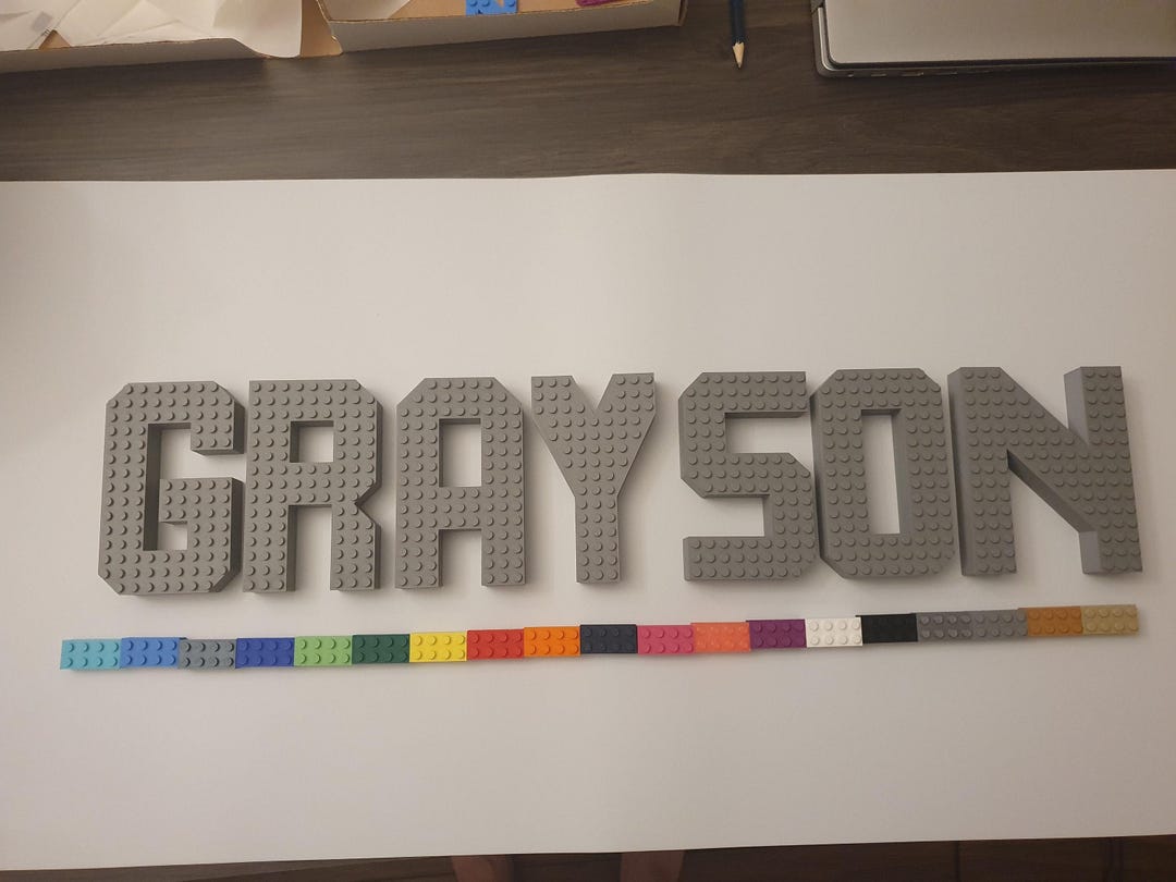 Customizable Building Blocks Name Wall Art - Kids Room Wall Art - New ...