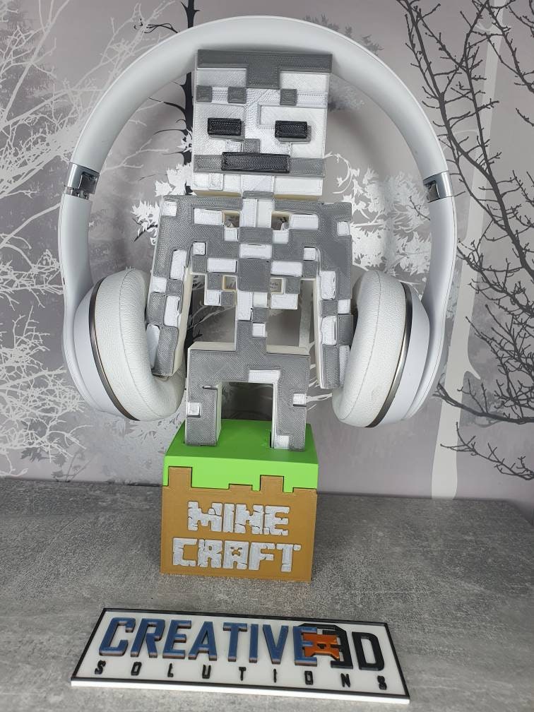 Blocks Skeleton Headset Stand Fan Art Head Set Stand Game - Etsy UK