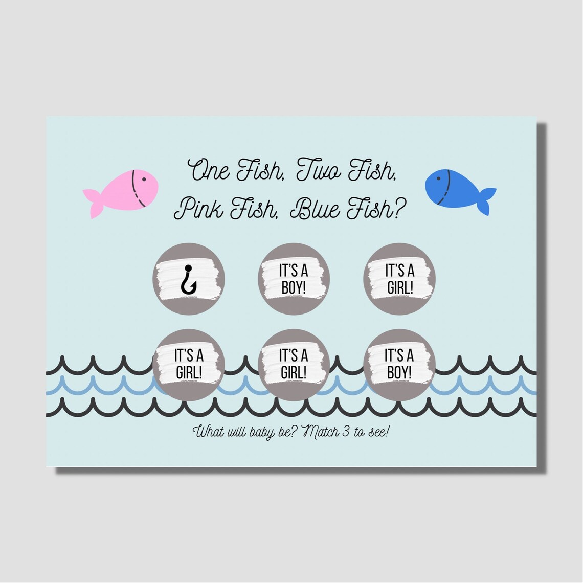 One Fish Two Fish Pink Fish Blue Fish Gender Reveal | Etsy
