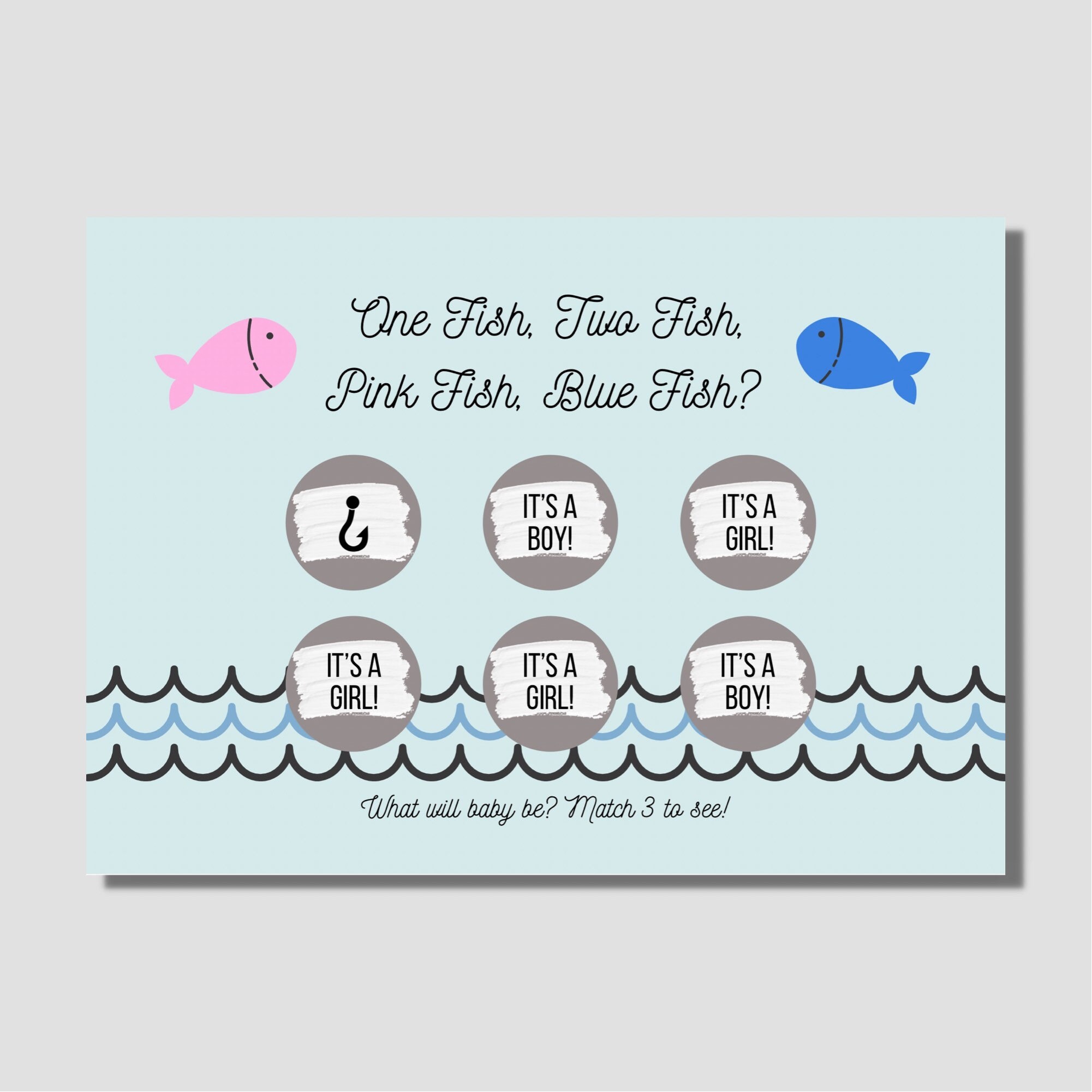 One Fish Two Fish Pink Fish Blue Fish Gender Reveal - Etsy