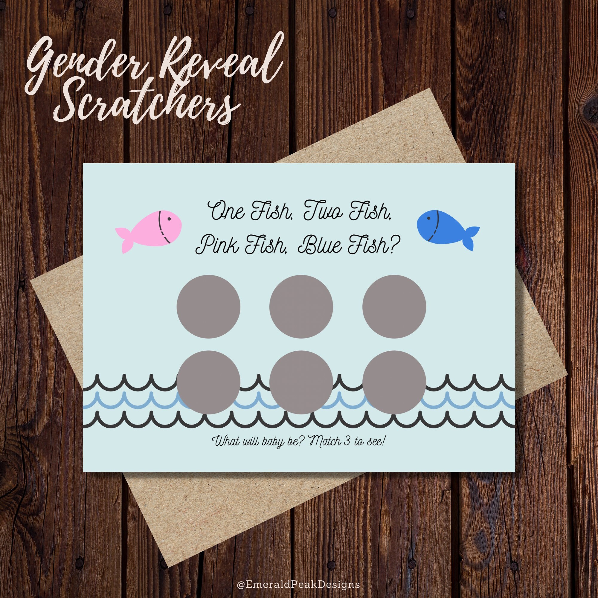 One Fish Two Fish Pink Fish Blue Fish Gender Reveal - Etsy
