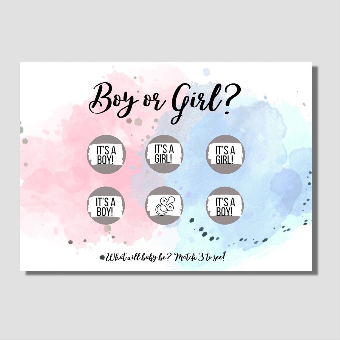 Blue & Pink Boy or Girl Gender Reveal Announcement - Etsy