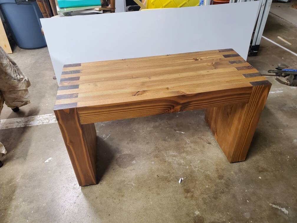 Slatted Wood Bench | Etsy