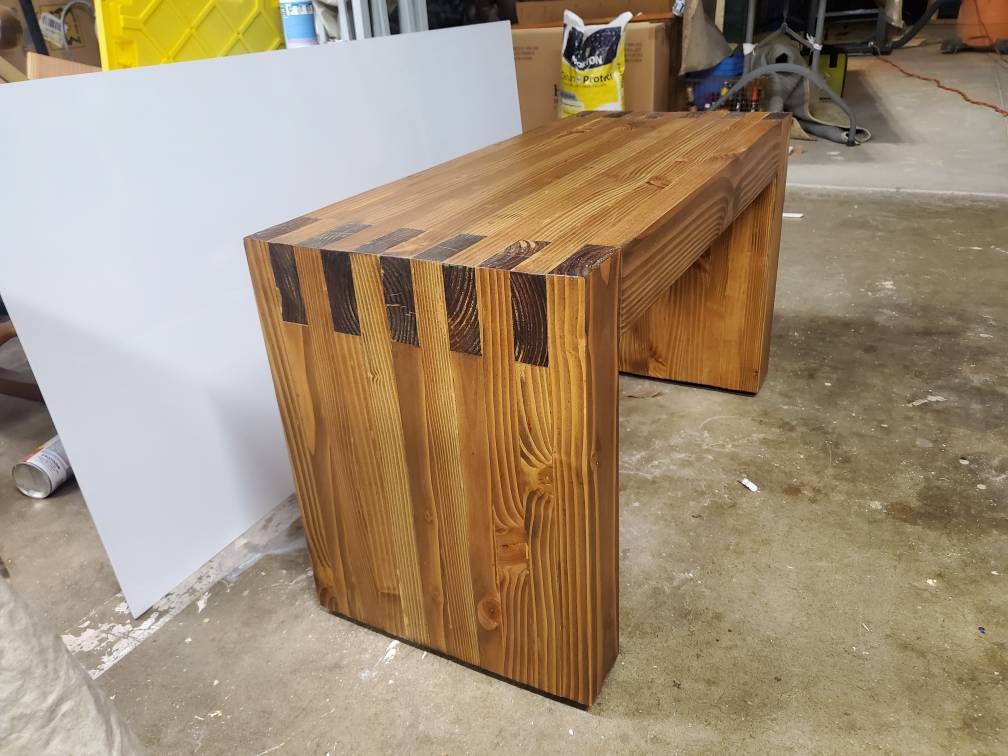 Slatted Wood Bench | Etsy