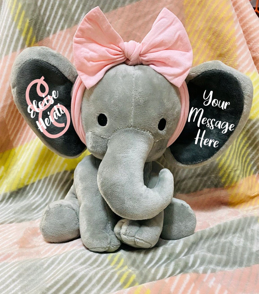 Birth Announcement Personalized Elephant Stuffed Animal Gift Baby ...