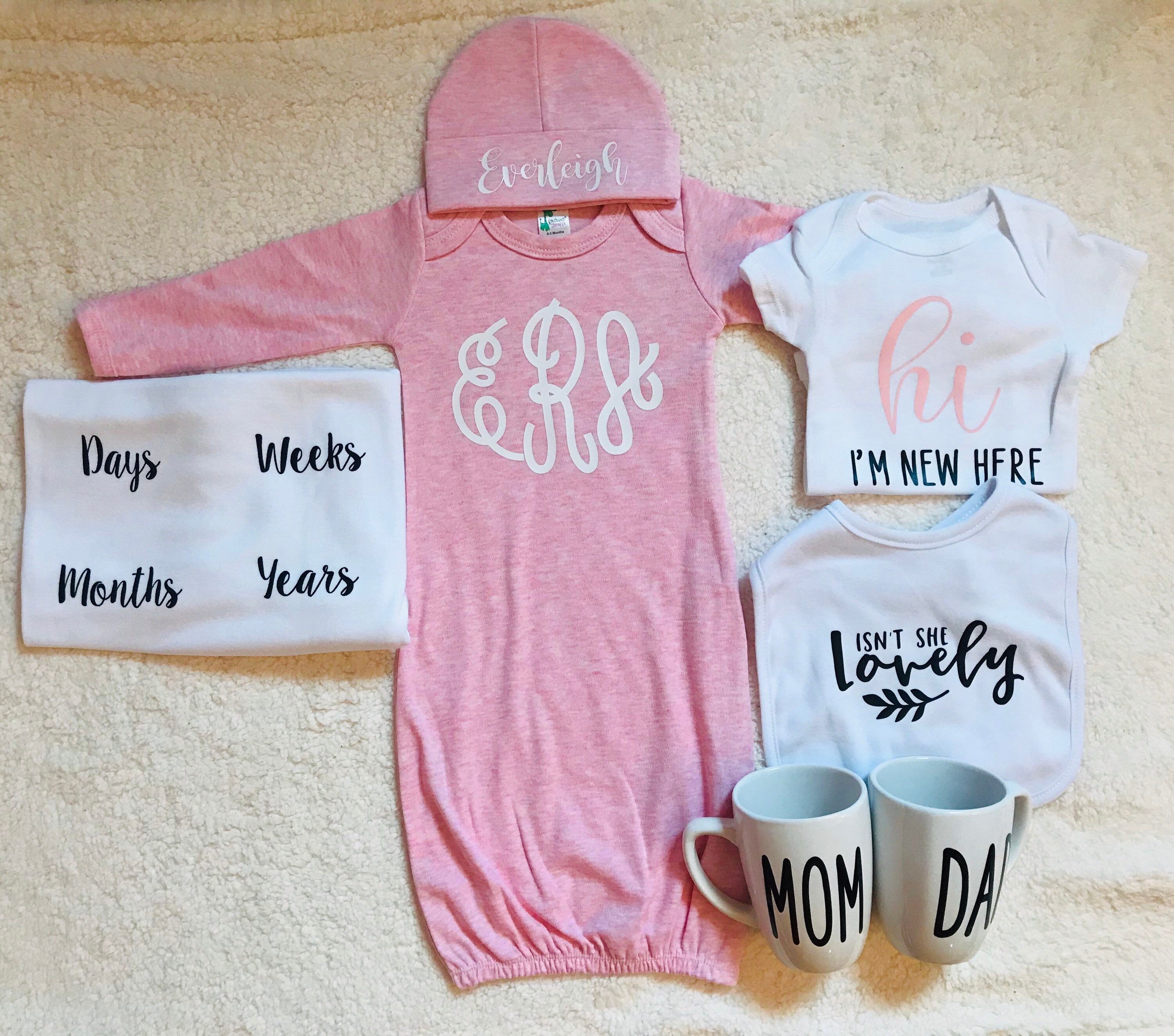 Welcome Baby Gift Box Personalized outfit Take Home Gown new | Etsy