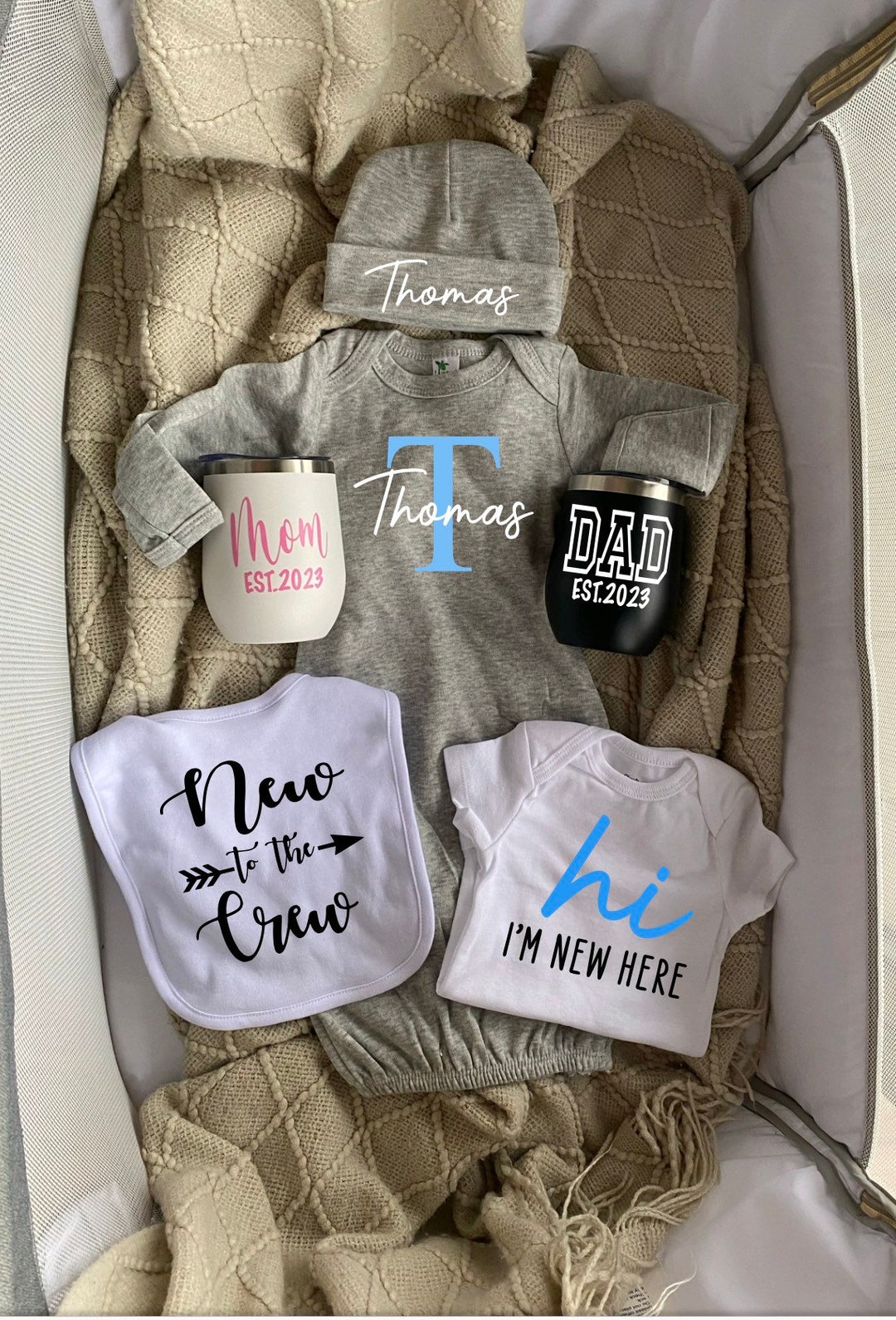 Newborn Boy Gift Basket New Parents Baby Shower Gift Newborn Boy Gift ...