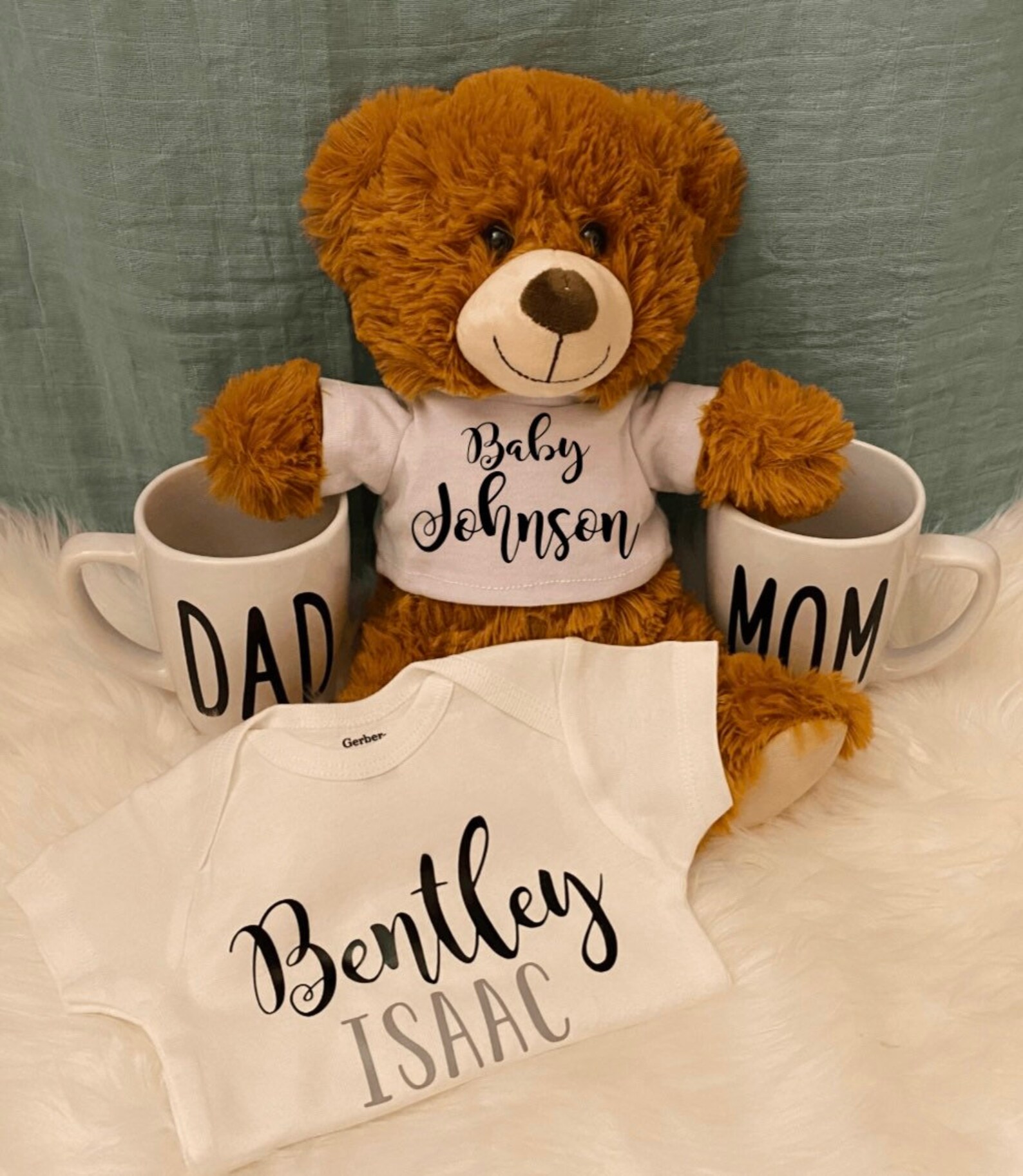 New Parents Gift Basket Set Baby Bear Personalized Pregnancy - Etsy