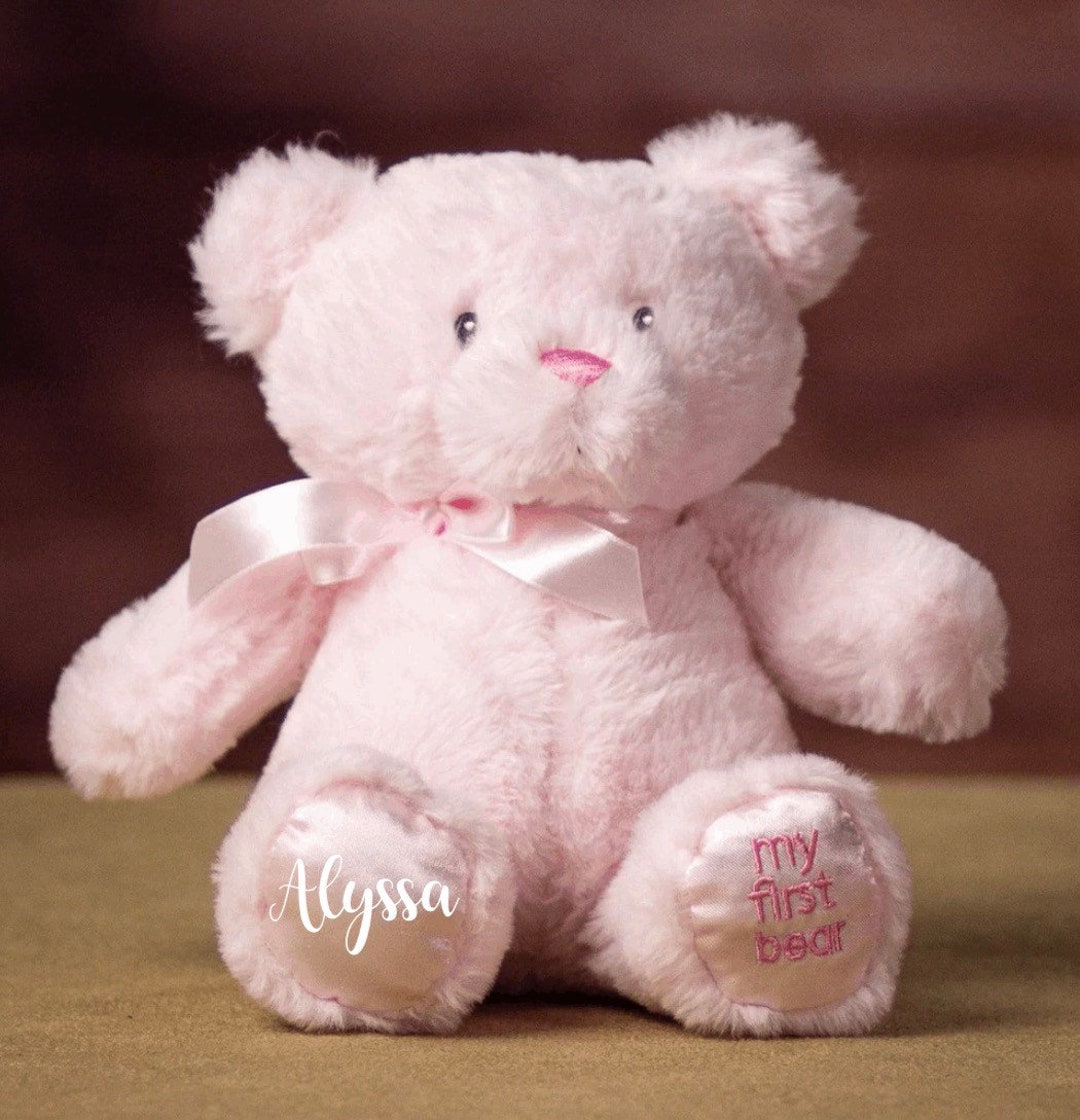 My First Teddy Bear Personalized Baby Shower Gift New Baby Stuffed ...