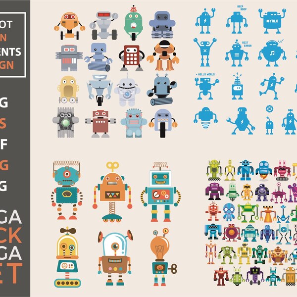 Robot Clipart - Etsy