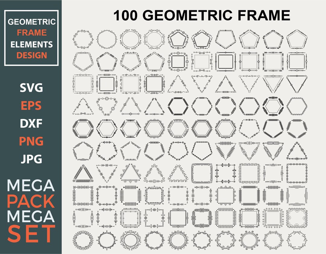 Geometric Frame Logo Icon Sign Design Collection Sets Bundle Svg ...