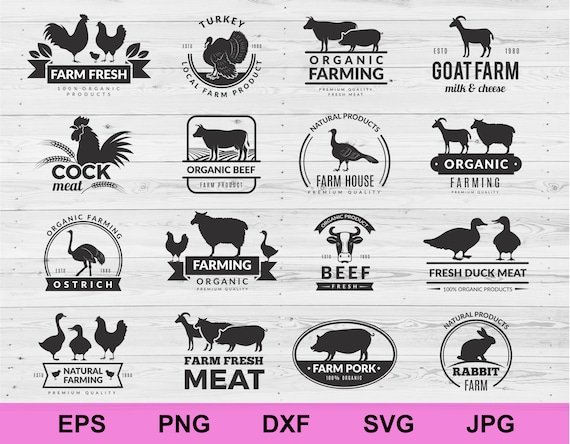 Farm House Logo Sign Design Elements Bundle Svg Silhouette | Etsy