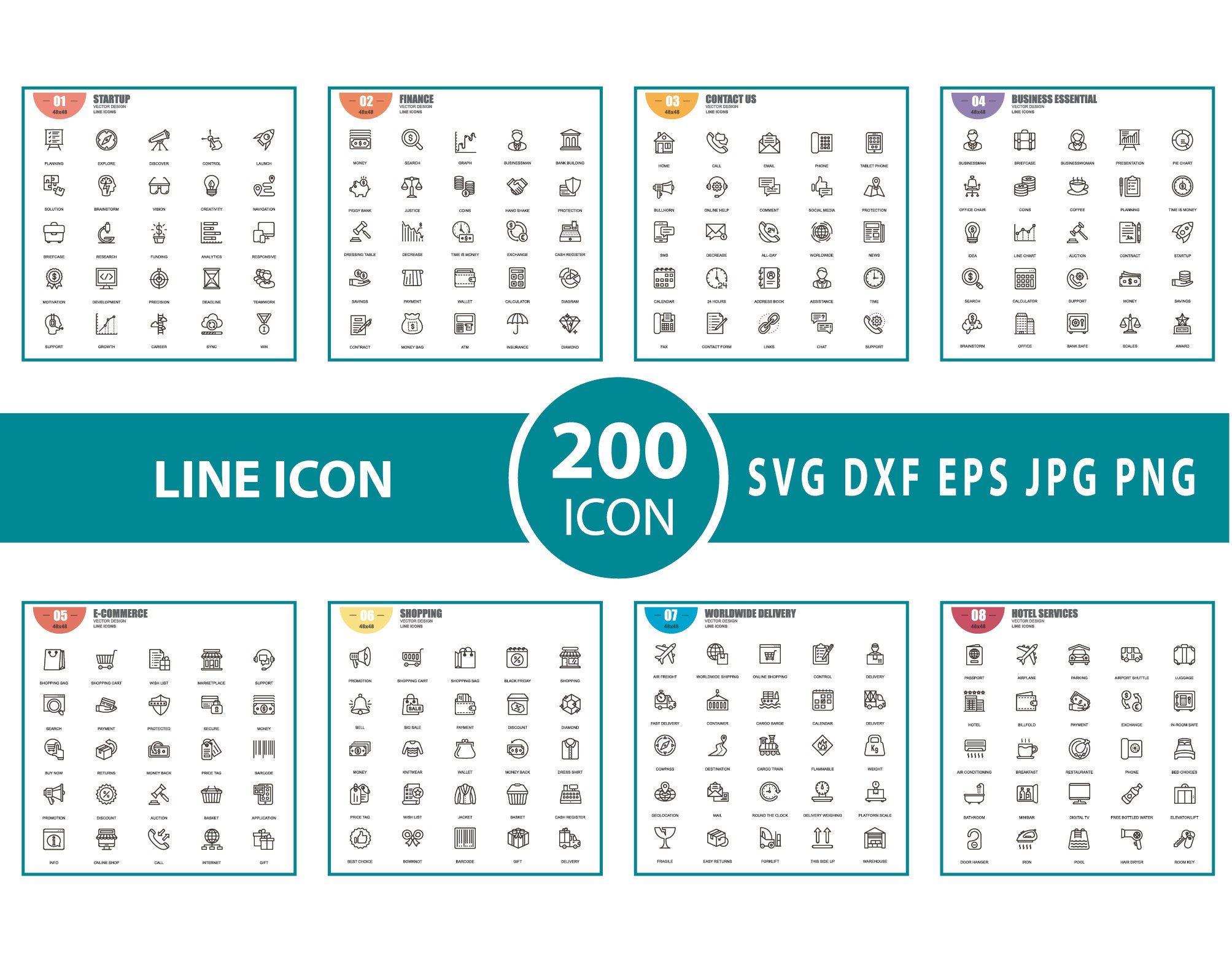 Line Icon Vector Design Svg for Startup Finance Contact - Etsy