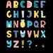 Colorful Symbol Alphabet English Letter Educational Learning Typography ...