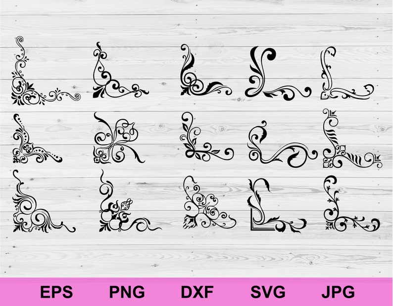 European Vintage Border Corner Frame Design Element Ornament - Etsy