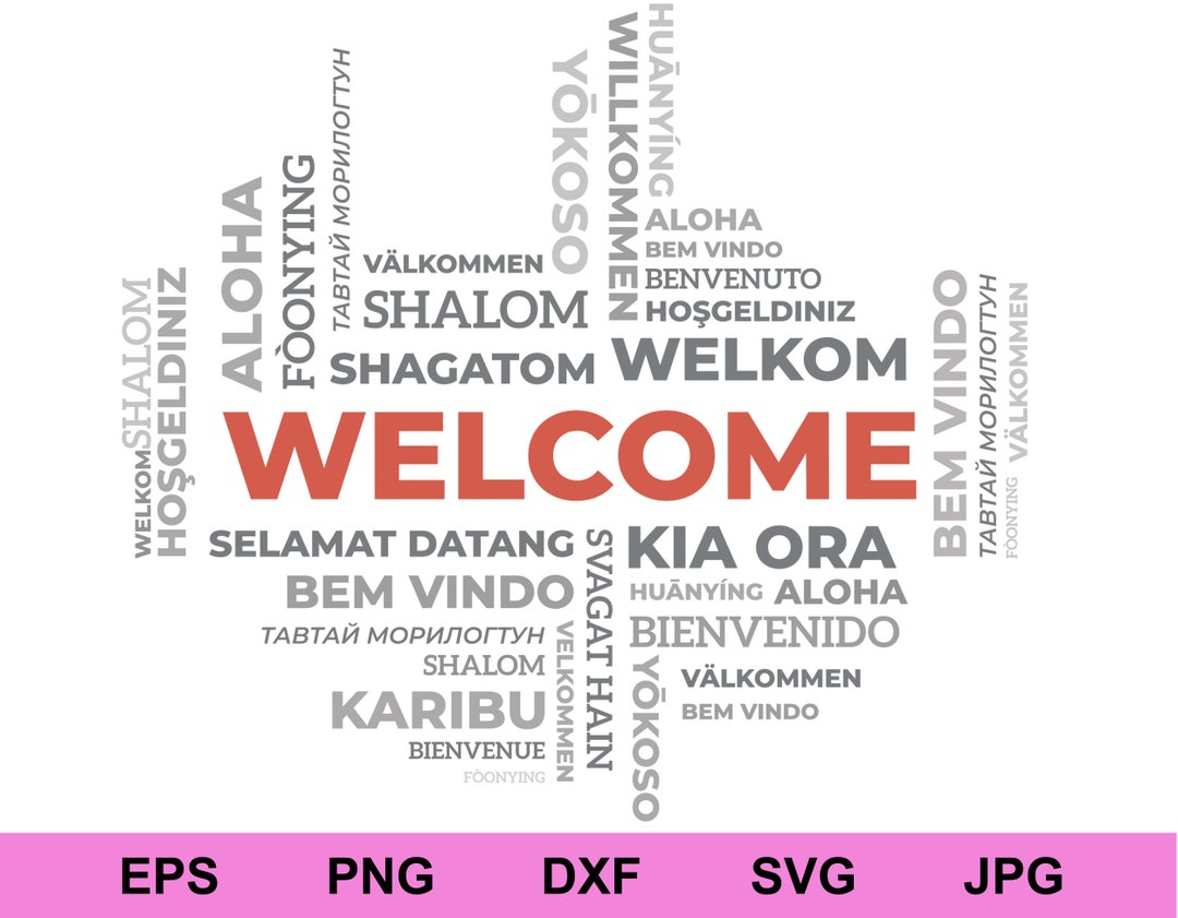 Welcome in Different Languages, Typography Art (digital Download) - Etsy