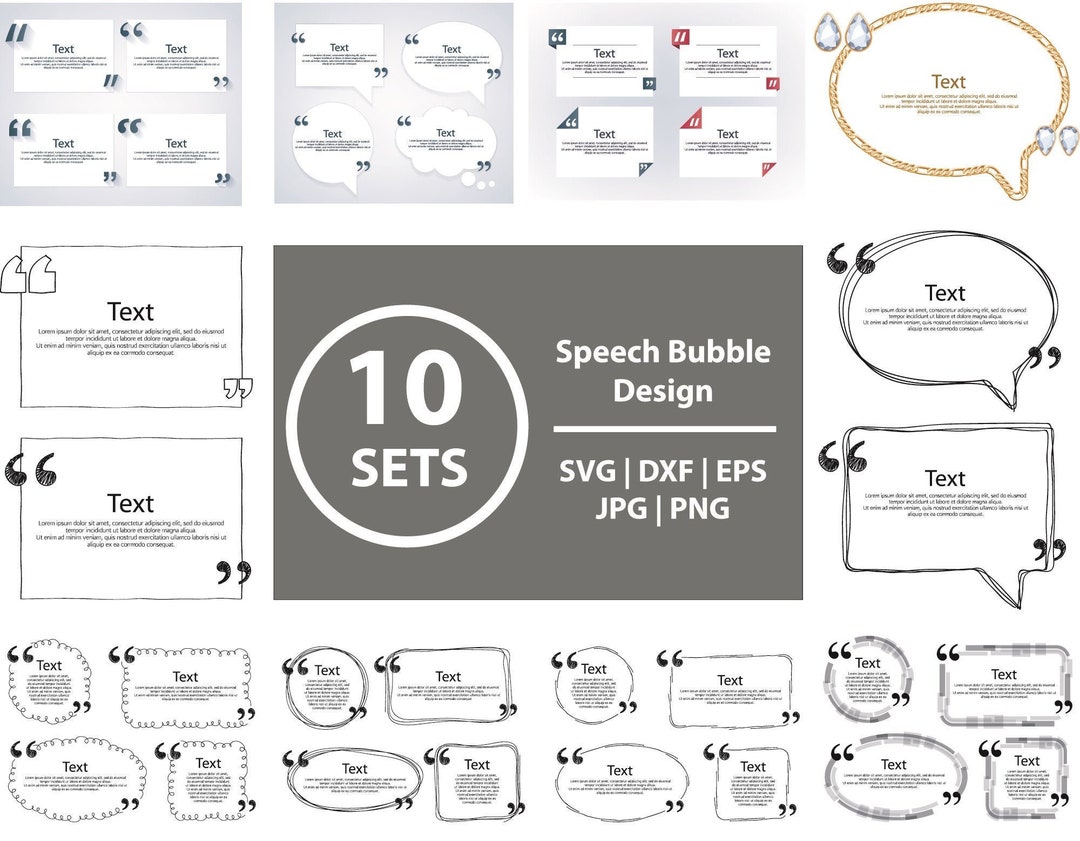 Speech Bubbles Elements Bundles Svg, Bubble Vector, Speech Bubble Eps ...