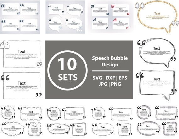 Speech Bubbles Elements Bundles Svg Bubble Vector Speech - Etsy