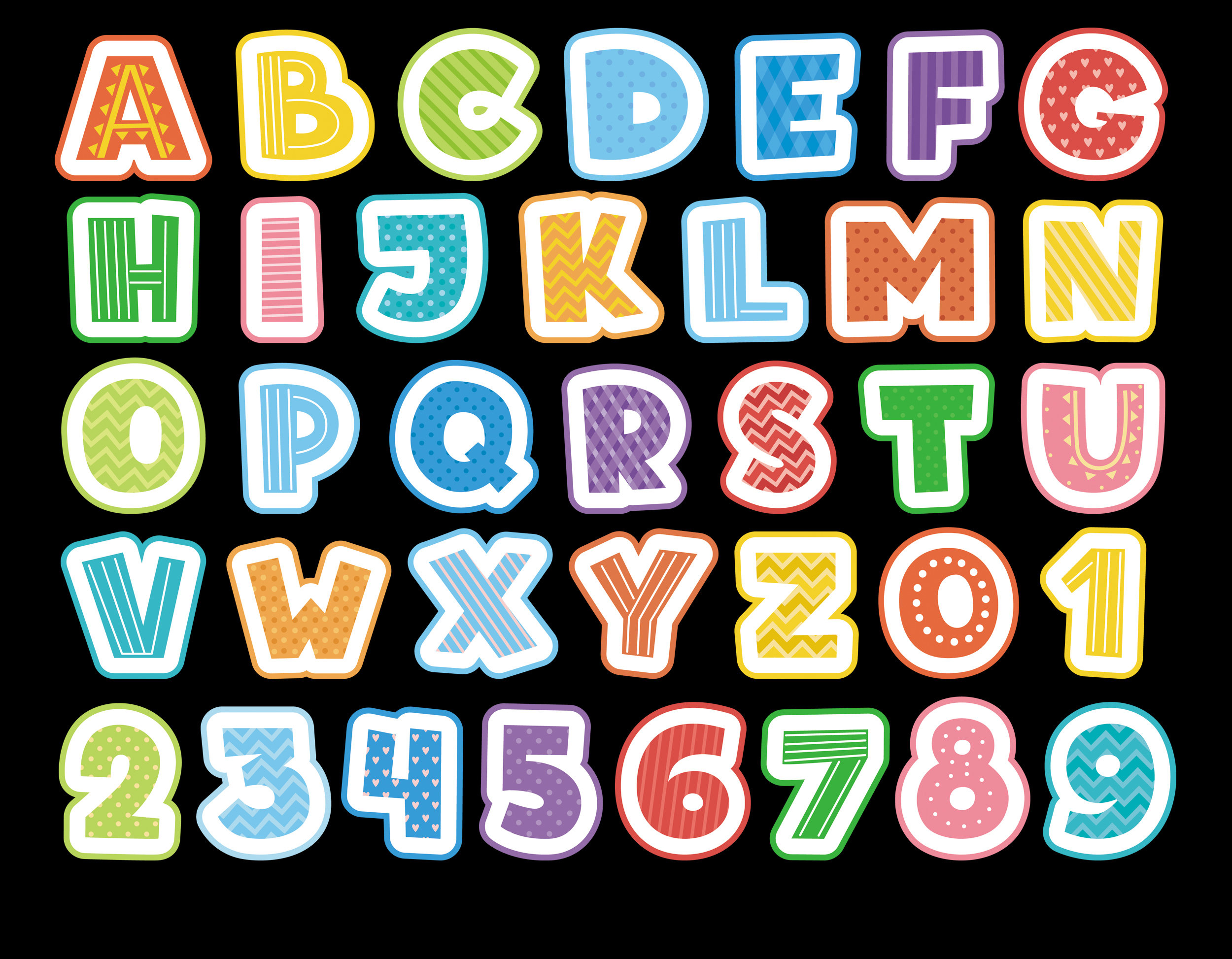 Colorful Number Alphabet English Letter Educational Learning - Etsy