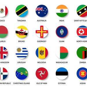 National Flags of the World Set of Collection Design Elements Bundle ...