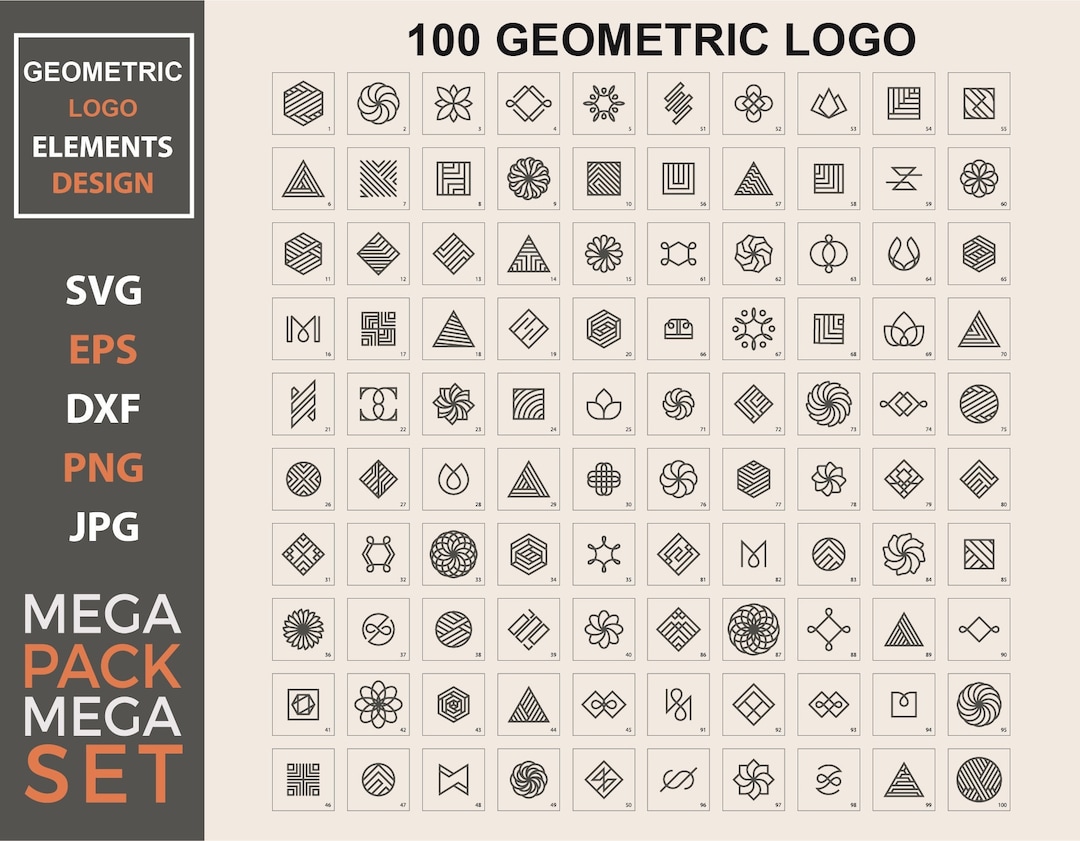 Geometric Logo Icon SVG Bundle: Shape Clipart (digital Download) - Etsy