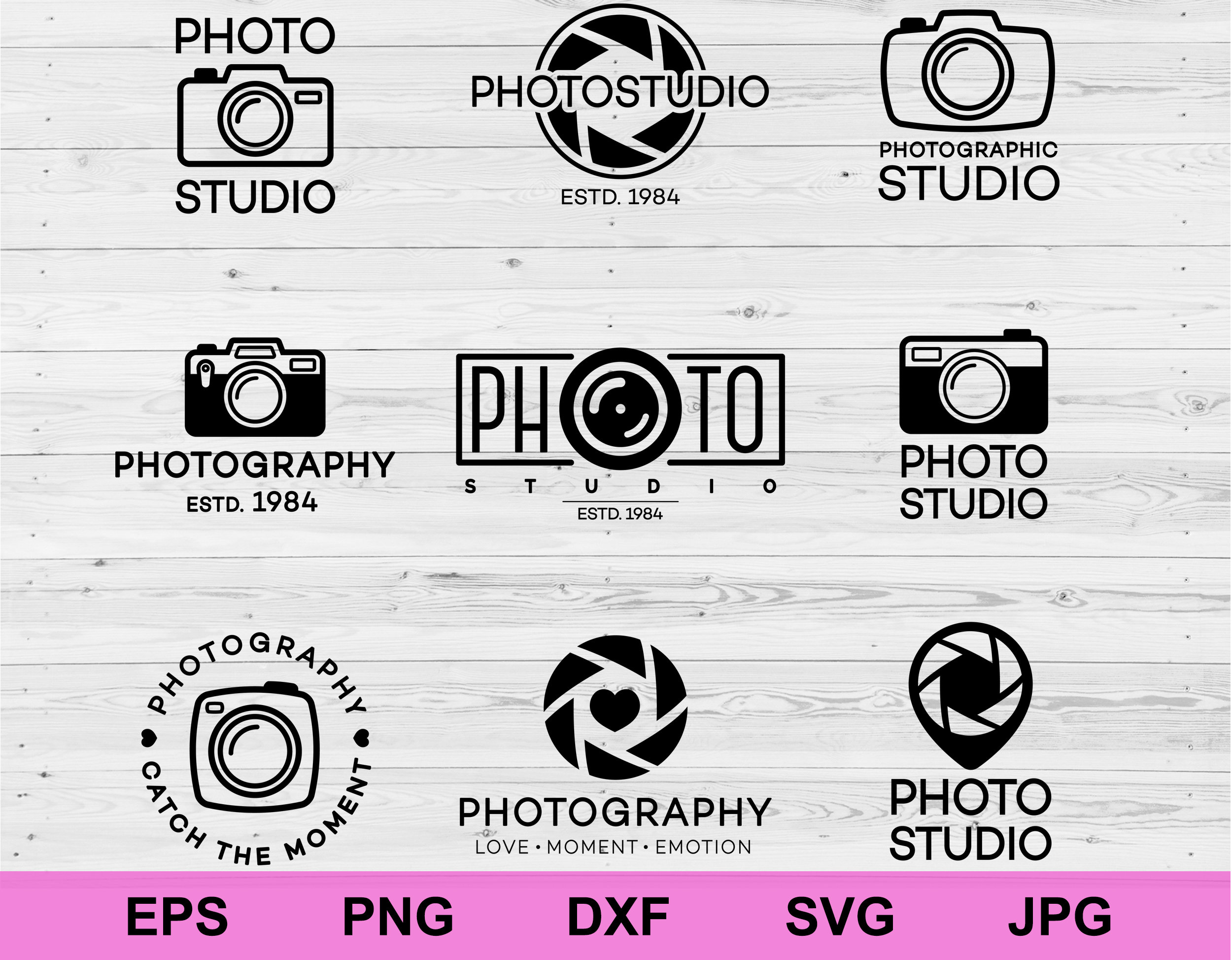 Photographic Studio Logo Sign Set of Collection Svg - Etsy