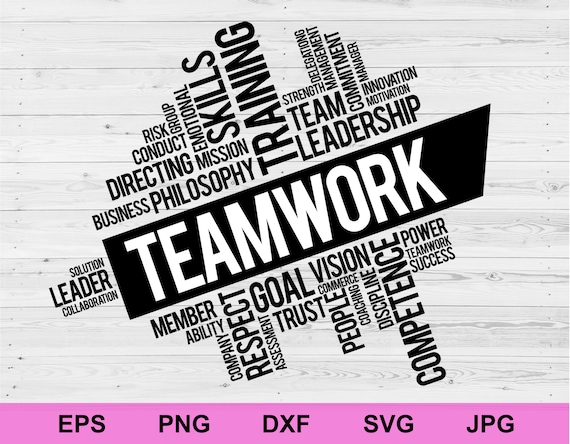Teamwork Typography Composition Lettering Svg Team Work Svg | Etsy Canada