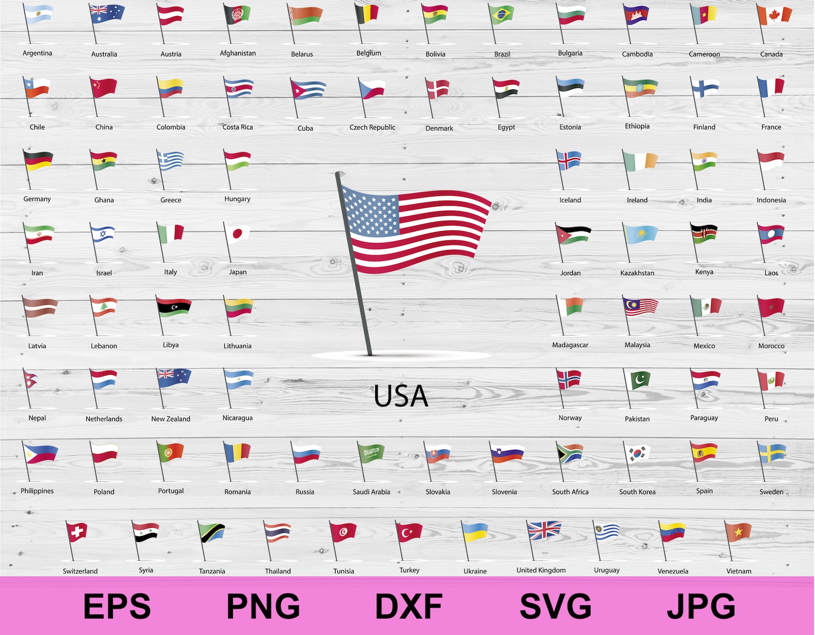 World Flags Clipart, National Flags SVG Bundle (digital Download) - Etsy