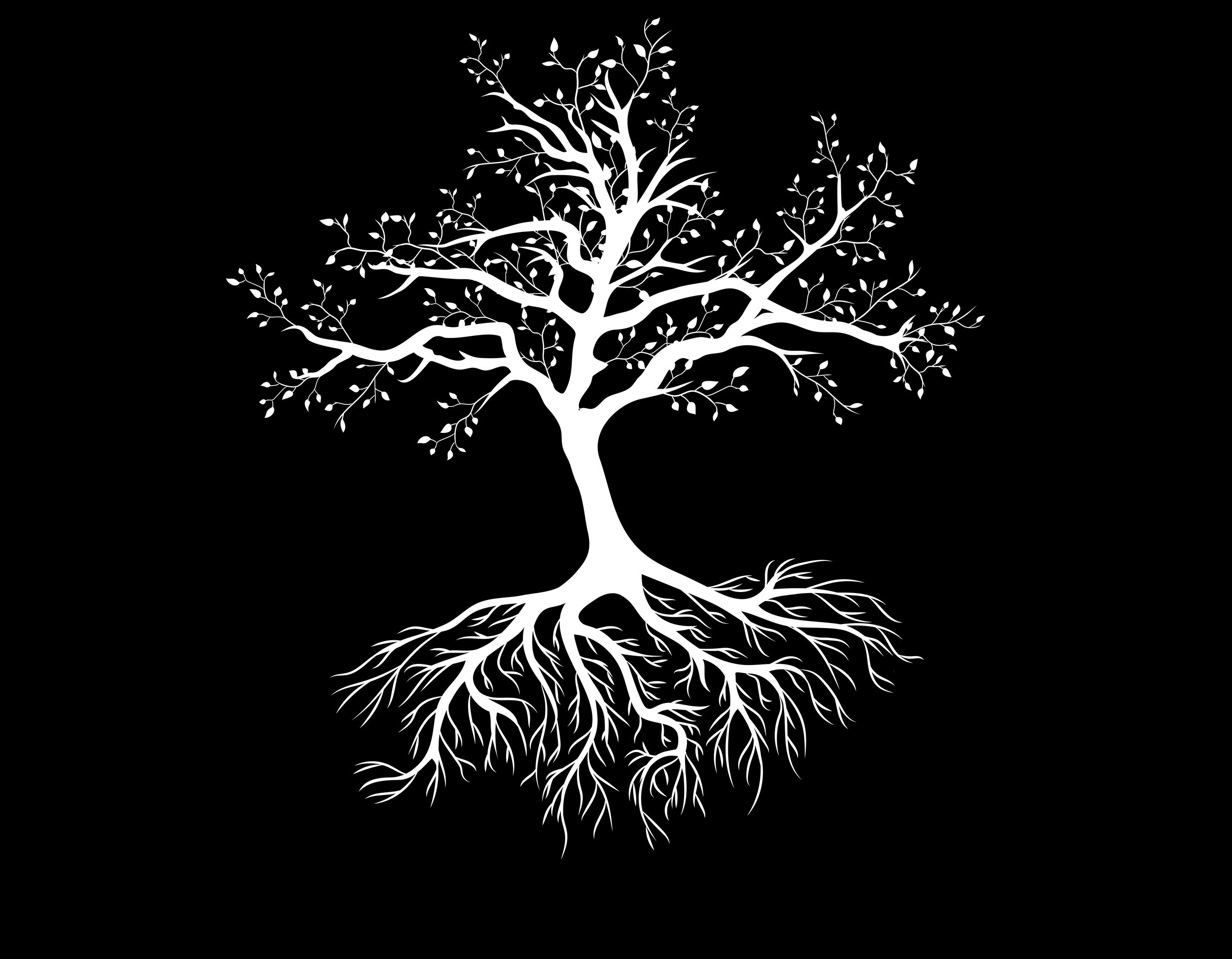 Tree With Roots Logo Sign Design Elements Svg Silhouette Tree | Etsy