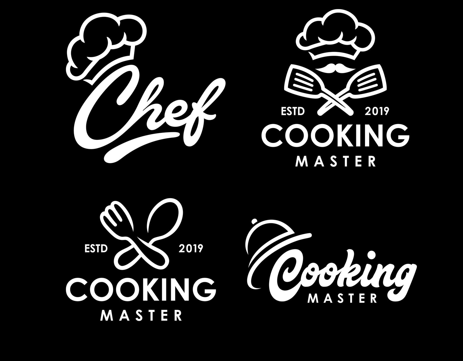 Chef Kochen Master Logo Zeichen Design Bundle Elments Svg, Typografie ...