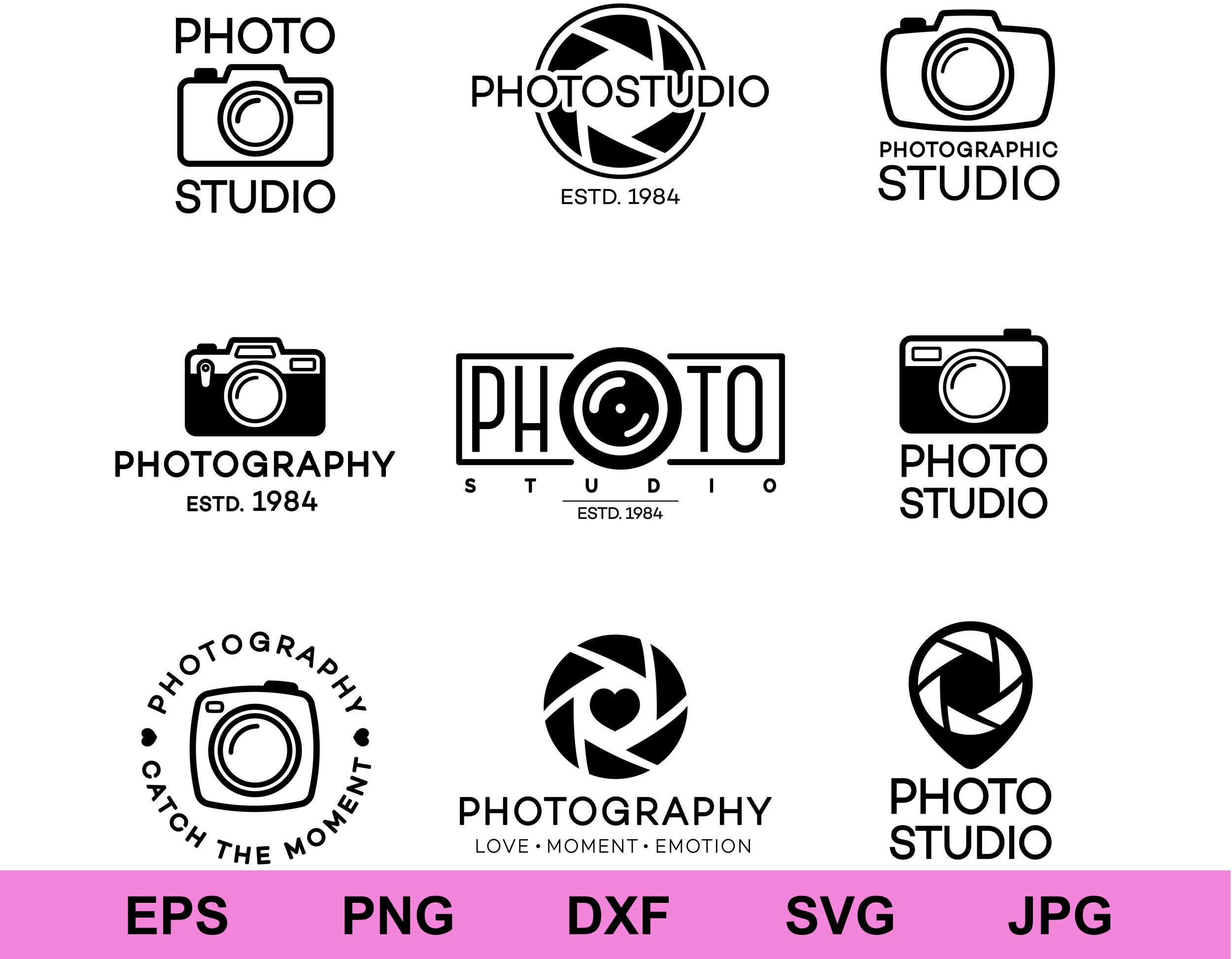 Photographic Studio Logo Sign Set of Collection Svg - Etsy Canada
