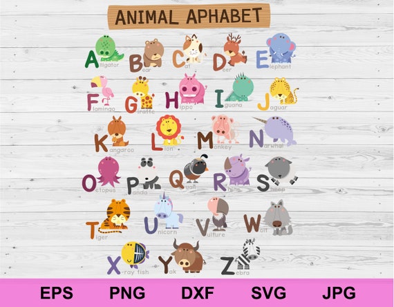 Animal Alphabet Clipart Education And Learning Clip Art Etsy Lettering ...