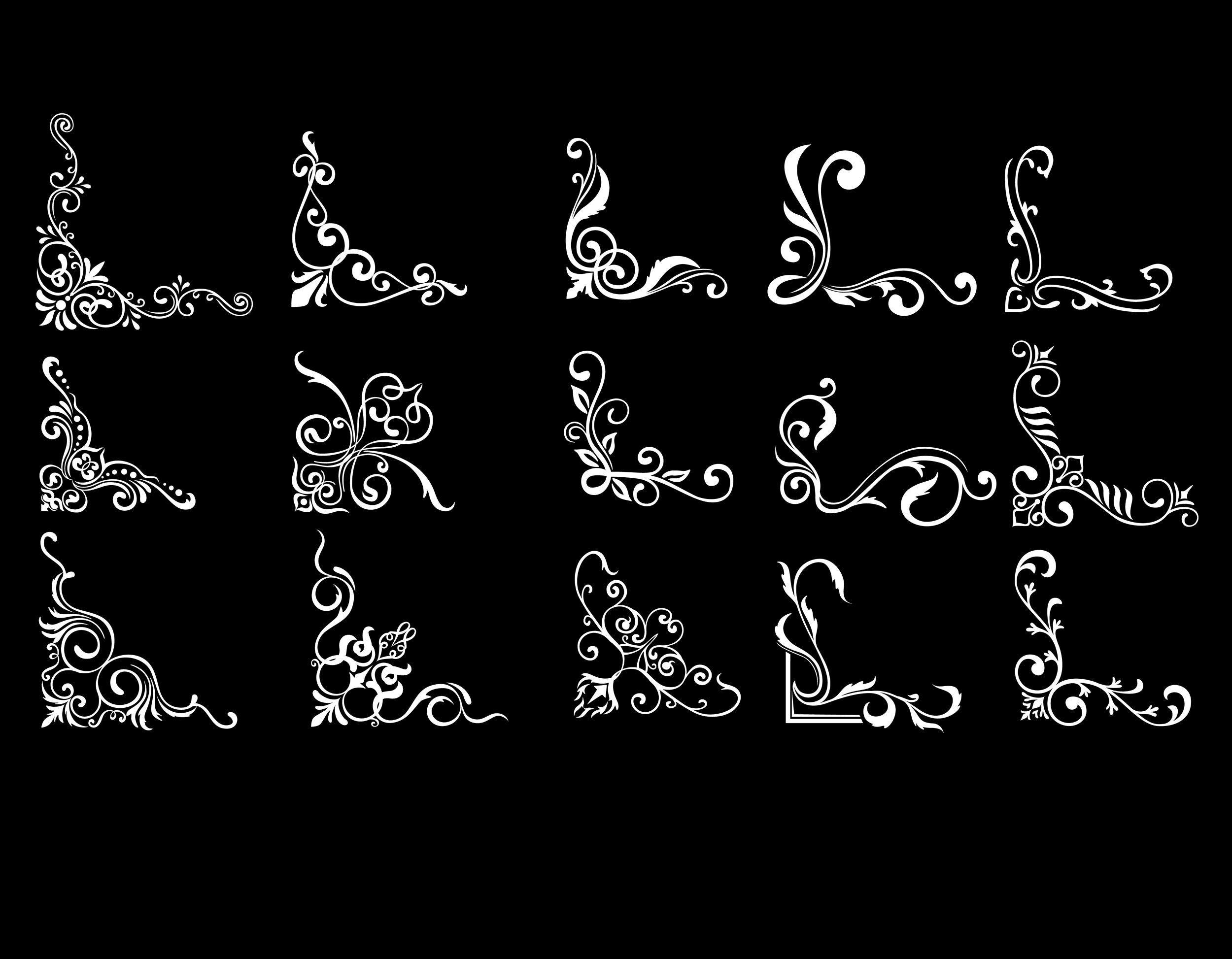 European Vintage Border Corner Frame Design Element Ornament - Etsy