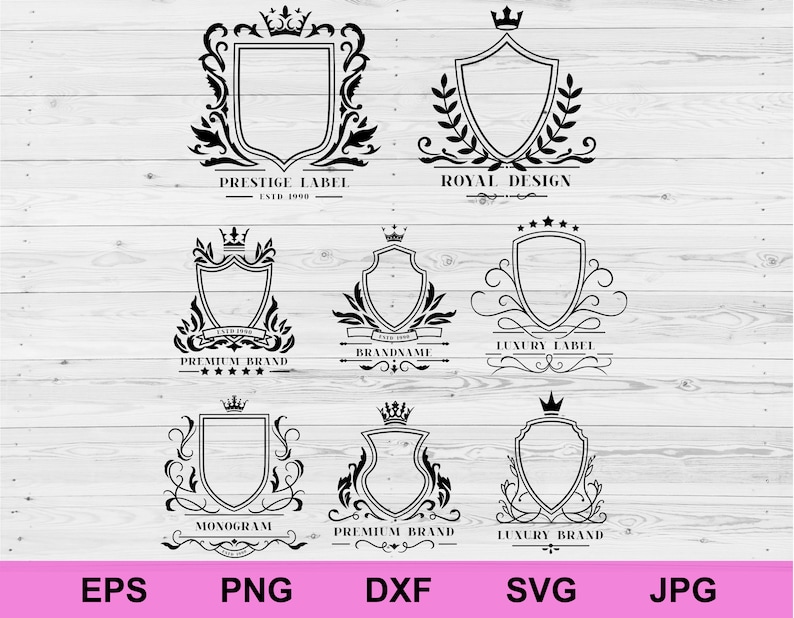 Royal Shield SVG Bundle, Vintage Emblem Frames (digital Download) - Etsy