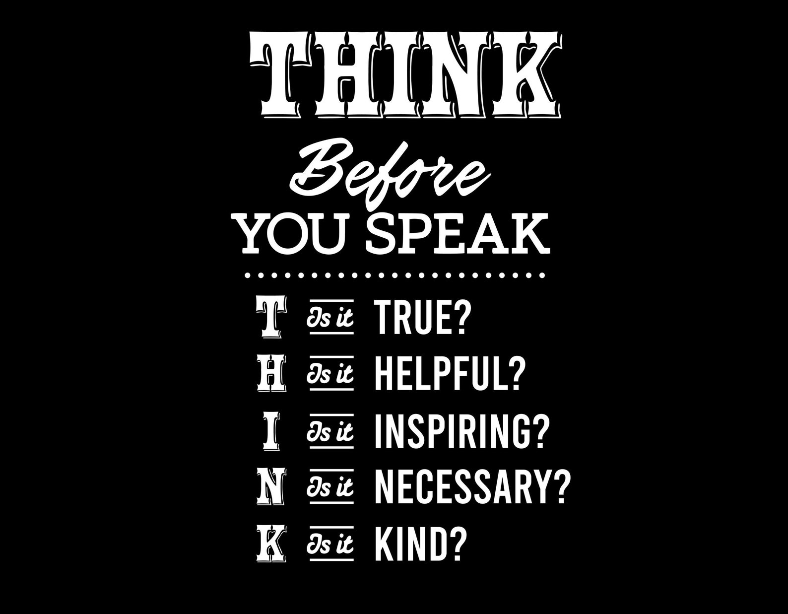 Think Before You Speak Svg Positive Affirmations Concept - Etsy