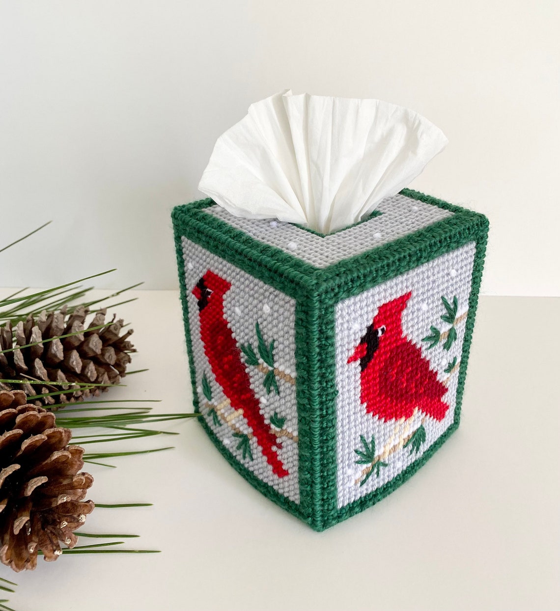 Cardinal Tissue Box Cover / Christmas Cardinal Tissue Box - Etsy